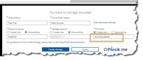 Azure Cloud Shell Piesikme
