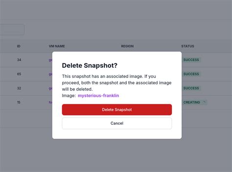 Delete Snapshot Hyperstack Docs