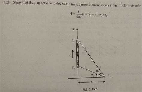 Solved Show That The Magnetic Field Due To The Finite