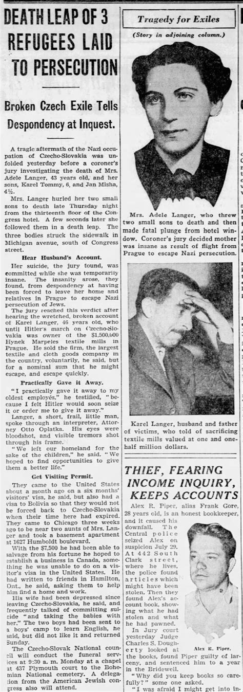 Adele Langer Suicidedeath Of Sons Congress Hotel