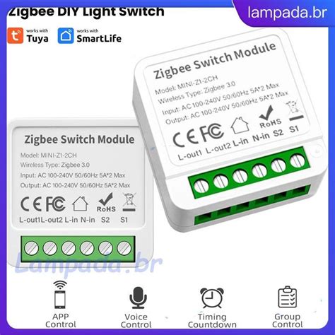 Tuya Smart Zigbee Switch Module 2 3 4 Gang Wireless Zigbee Mini Switch Breaker Zigbee Switch