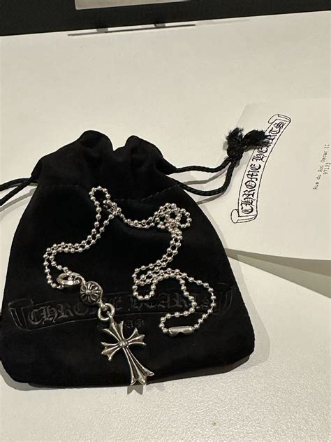 Chrome Hearts Chrome Hearts Tiny Ch Cross Pendant Ball Chain Grailed