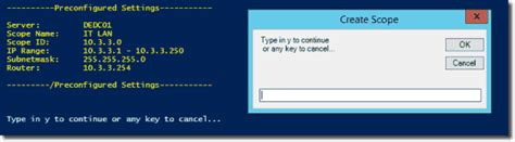 create a dhcp scope with a powershell script 4sysops