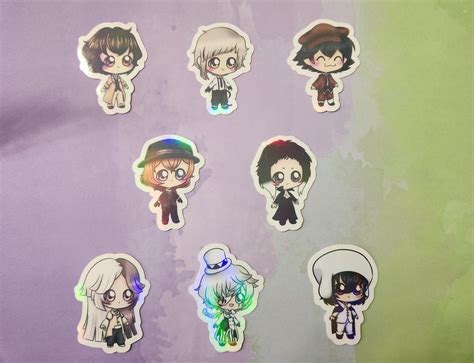 Bsd Stickers Set 1 Chibi Stickers Ada Doa Port Mafia Atsushi Dazai