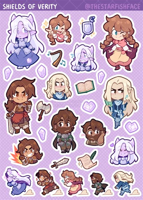 Verity And Friends Sticker Sheet Thestarfishface