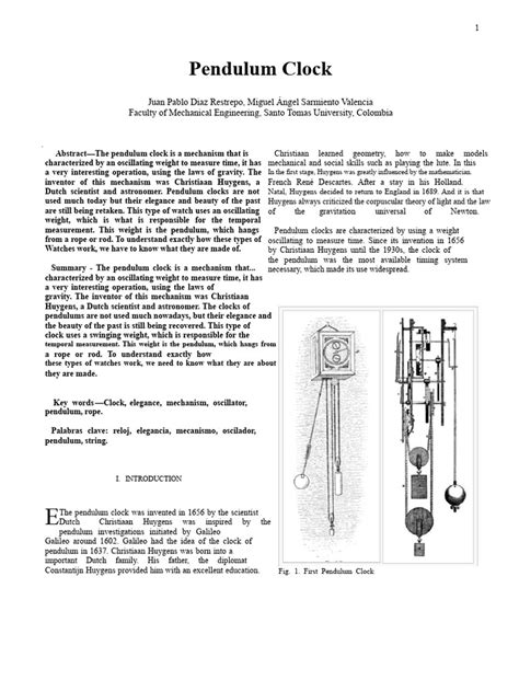 Pendulum Clock Pdf Pendulum Clock