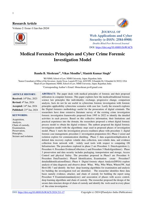 Pdf Medical Forensics Principles And Cyber Crime Forensic