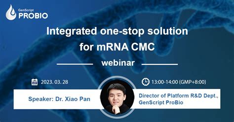 Genscript Probio On Linkedin [bric Webinar] Mrna Cmc를 위한 통합 원스탑 솔루션