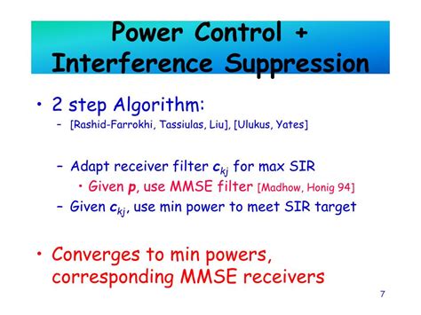 Ppt Power Control Interference Suppression And Interference Avoidance In Wireless Systems