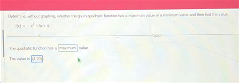 solved determine without graphing whether the given
