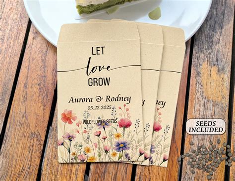 Personalized Seed Packets Wedding Favors For Guests In Bulk Custom Bridal Shower Favor