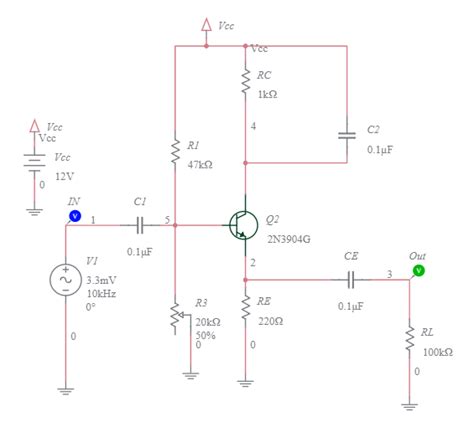 Bode Plot Of Common Emitter Bjt Amplifier Multisim Live