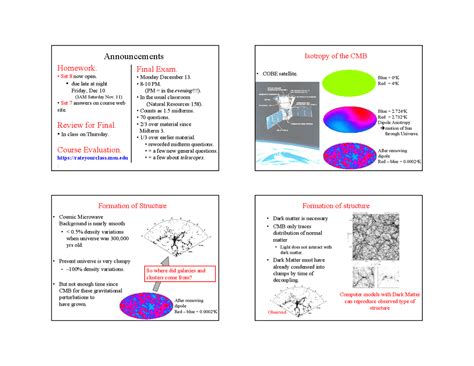 isotropy of the cmb lecture slides isp 205 docsity