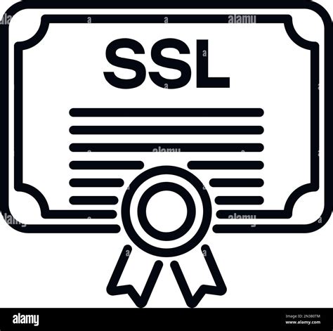 Ssl Certificate Diploma Icon Outline Vector Web Data Padlock Safety