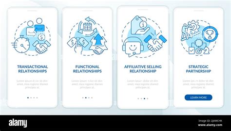 Types Of Sales Relationships Blue Onboarding Mobile App Screen Stock Vector Image And Art Alamy
