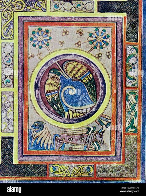 Evangelical Symbol Fol 129 V From The Book Of Kells The Book Of
