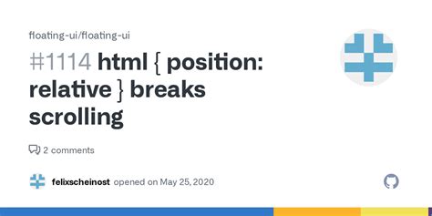 Html Position Relative Breaks Scrolling · Issue 1114 · Floating