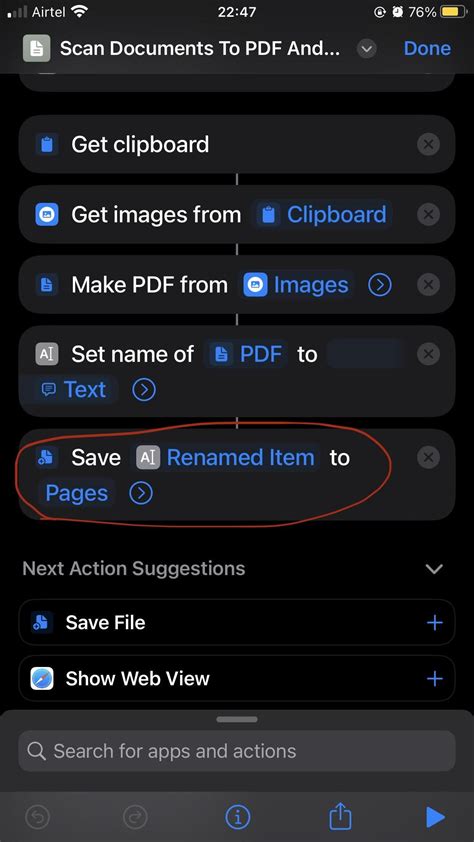 scan documents to pdf and save directly in the files app r shortcuts