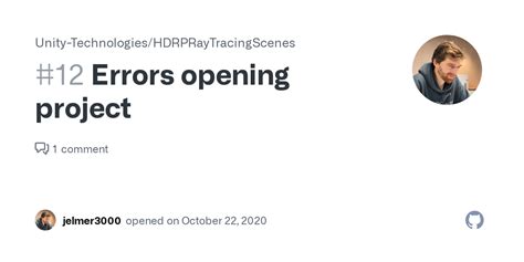 Errors Opening Project Issue Unity Technologies HDRPRayTracingScenes GitHub