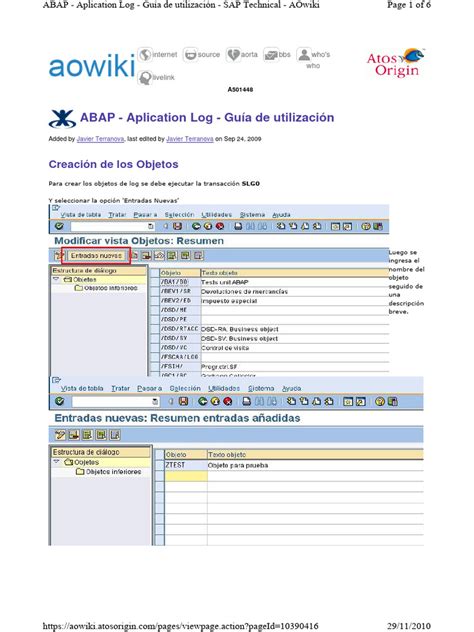 Abap Aplication Log Guía De Utilización Pdf
