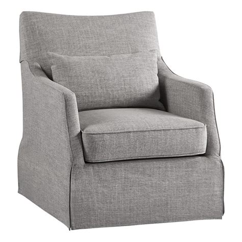 Martha Stewart London Farmhouse Fabric Upholstered Skirted Swivel Chair
