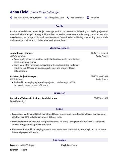 Resume Template Flower One Column Layout With Serif Font