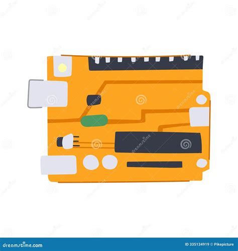 Microcontroller Set Cartoon Vector Illustration