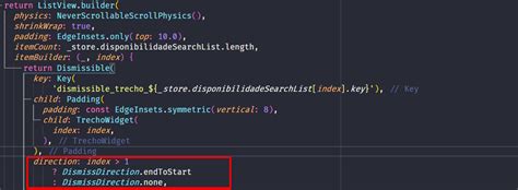 i could not scroll a listview with dismissible widgets that have the