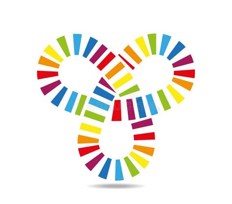 Mobius Loop Made Of Three Lines In White On Blue Circle Stock Vector Illustration Of Graphic