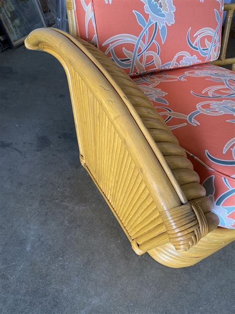 Restored Rattan Golden Girls Sofa And Lounge Chair Livingroom Set For