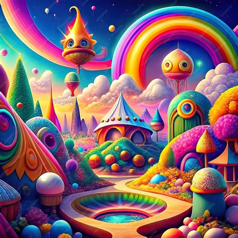 Illustration Of Colorful And Psycodelic World Premium Ai Generated Image
