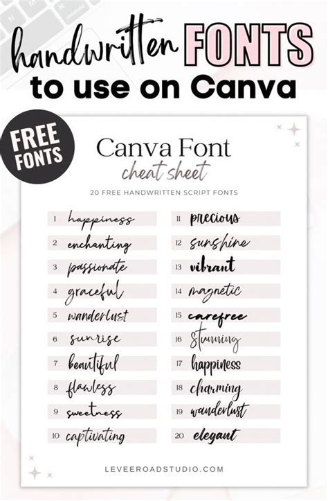 Cool Fonts To Use On Canva Fonts Handwriting Font Ideas For Logos Free