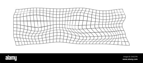Distorted Grid Texture Warped Mesh Surface Horizontal Net With Curvatured Effect Checkered