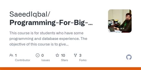 GitHub SaeedIqbal Programming For Big Data This Course Is For Students Who Have Some