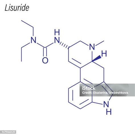 Skeletal Formula Of Lisuride Drug Chemical Molecule Stock Illustration