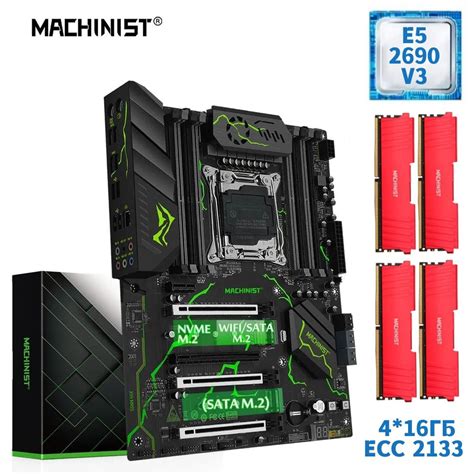 Материнская плата Machinist X99 Mr9s E5 2690 V3 4 16ГБ Ecc 2133МГц