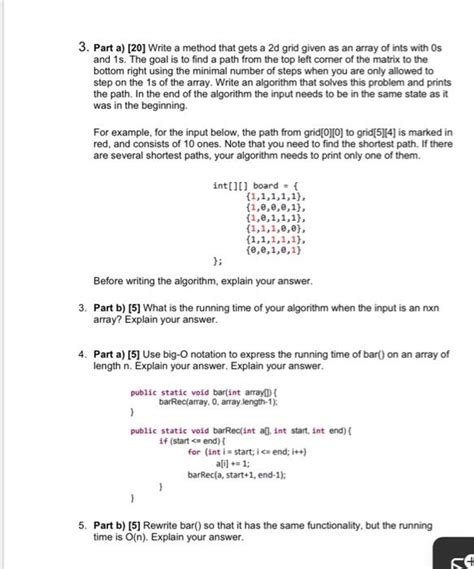 3 Part A 20 Write A Method That Gets A 2 D Grid