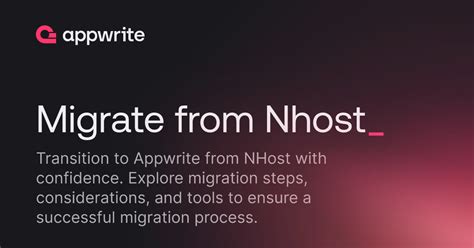 Migrate From Nhost Docs Appwrite