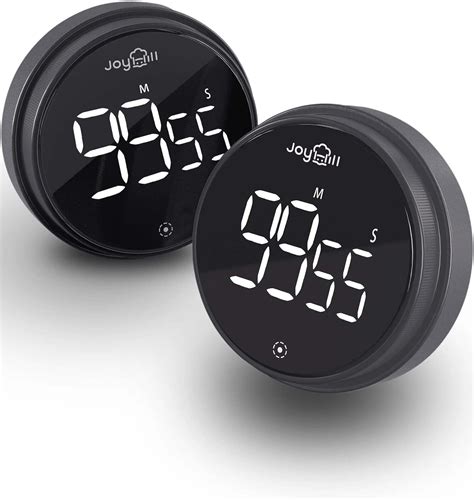Joyhill Magnetic Digital Kitchen Timer 2 Pack Led Display Ideal For Cooking Baking Fitness