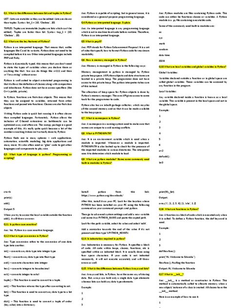 Python Viva Qna Download Free Pdf Python Programming Language