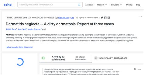Dermatitis Neglecta A Dirty Dermatosis Report Of Three Cases