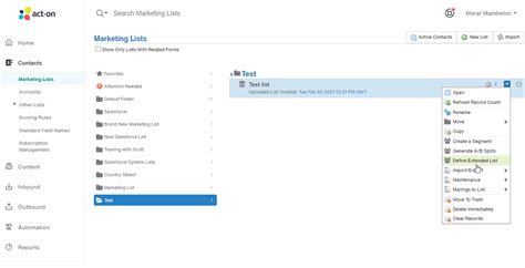 Push A Marketing List To Salesforce As A Campaign Act On Connect Home