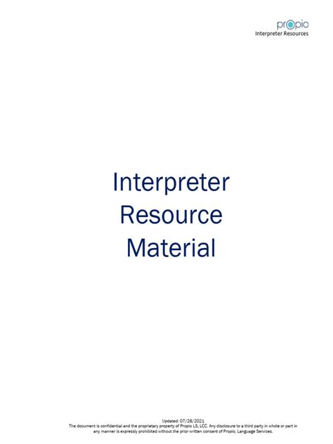 Propio Interpreter Resources Package 801 Pdf