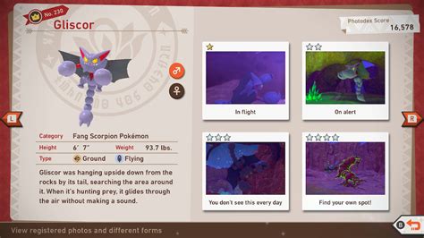 Gliscor Photodex New Pokémon Snap Wiki Grindosaur