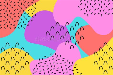 Creative Doodle Art Header With Different Shapes And Textures Collage
