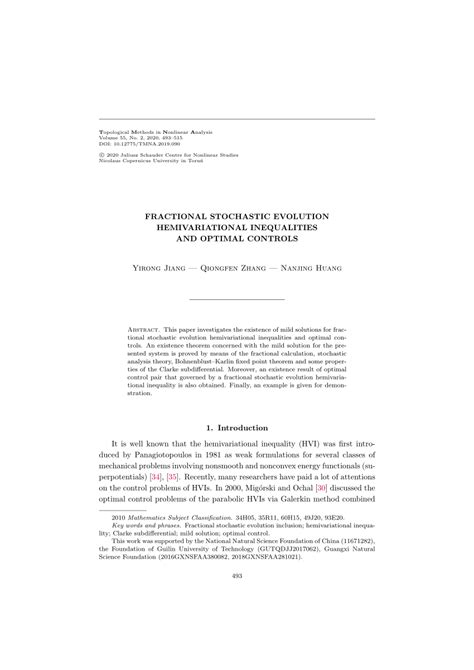 Pdf Fractional Stochastic Evolution Hemivariational Inequalities And