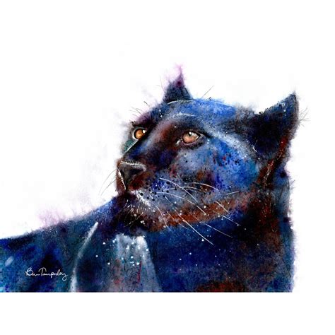 Black Panther Watercolor Watercolor Panther Black Panther Painted