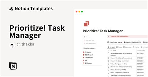 Prioritize Task Manager Template Notion Marketplace