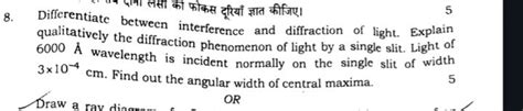 8 Differentiate Between Interference And Diffraction Of Light Explain Q