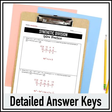 Dividing Polynomials Using Synthetic Division Algebra 2 Lesson With
